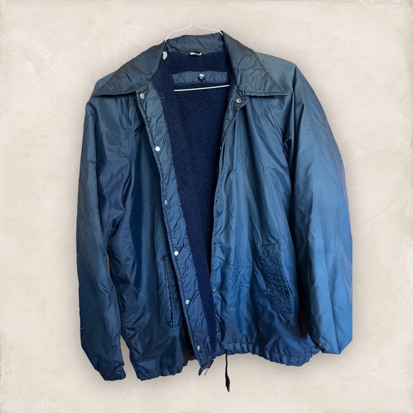 Vintage | Jackets & Coats | Mens 8s Navy Blue Windbreaker | Poshmark